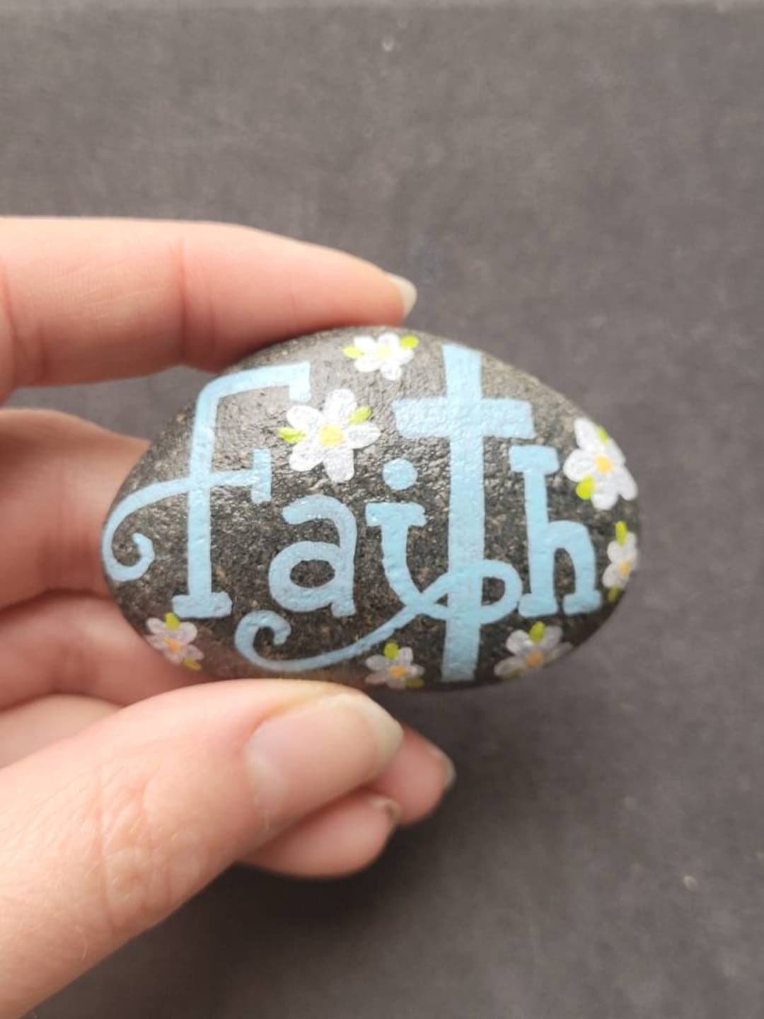 Hand Painted Stone Magnet - Faith - Inspirational, Spiritual Gift ...