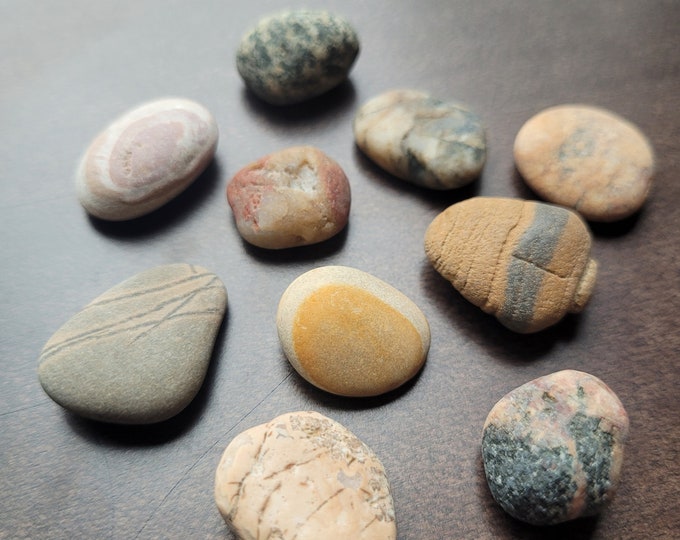 10 Small Beach Rocks/pebbles, Colorful Assortment - Lake Michigan ...
