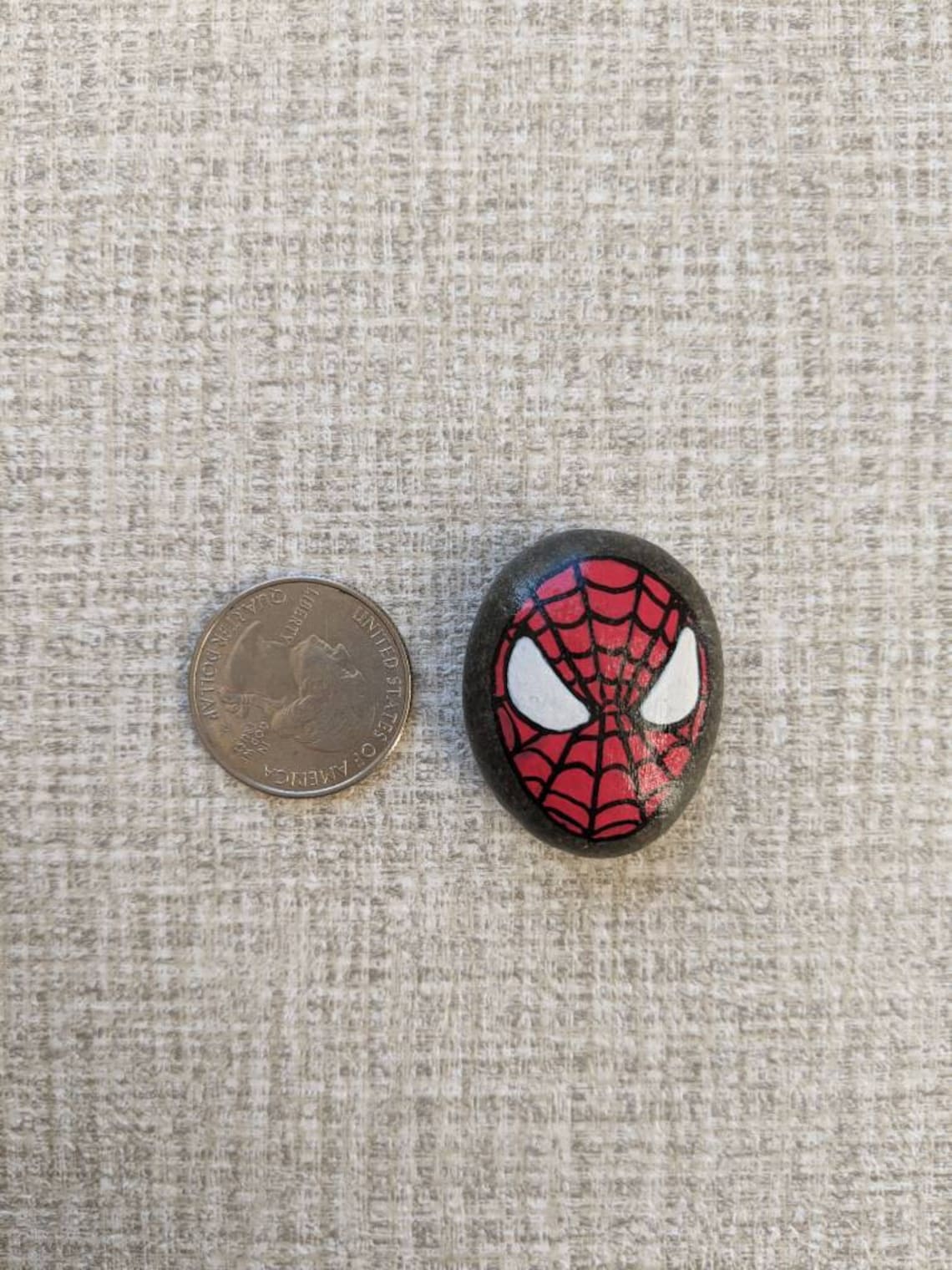 Spiderman Painted Rock Superhero Refrigerator Magnet Comic - Etsy