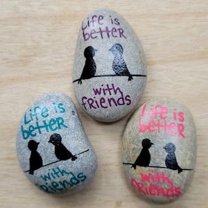 Friendship Stone - Hand Painted Rock - "life is Better With Friends ...