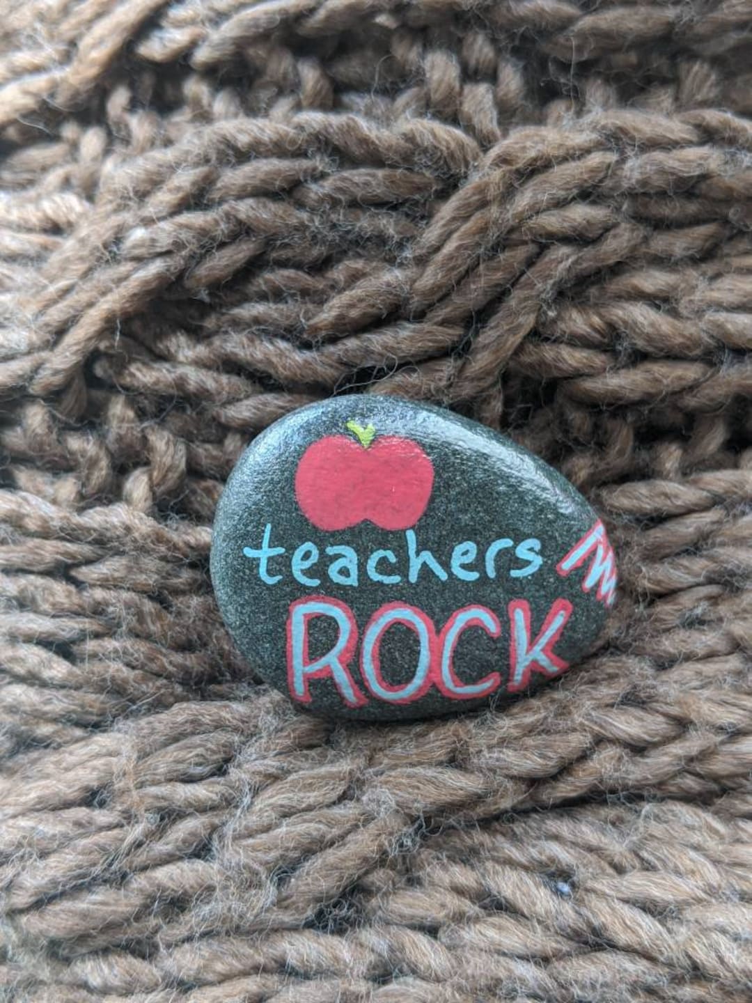 Teachers Rock - Hand Painted Stone - Teacher Gift - Teacher ...