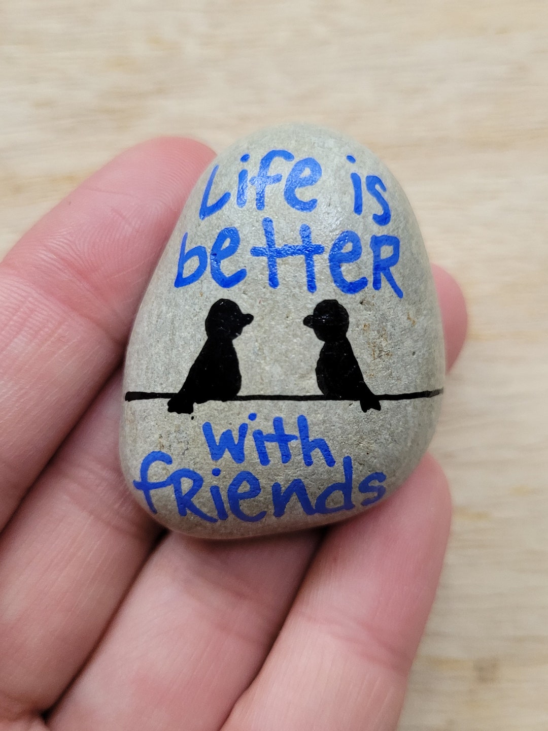 Friendship Stone Hand Painted Rock life is Better With Friends option ...
