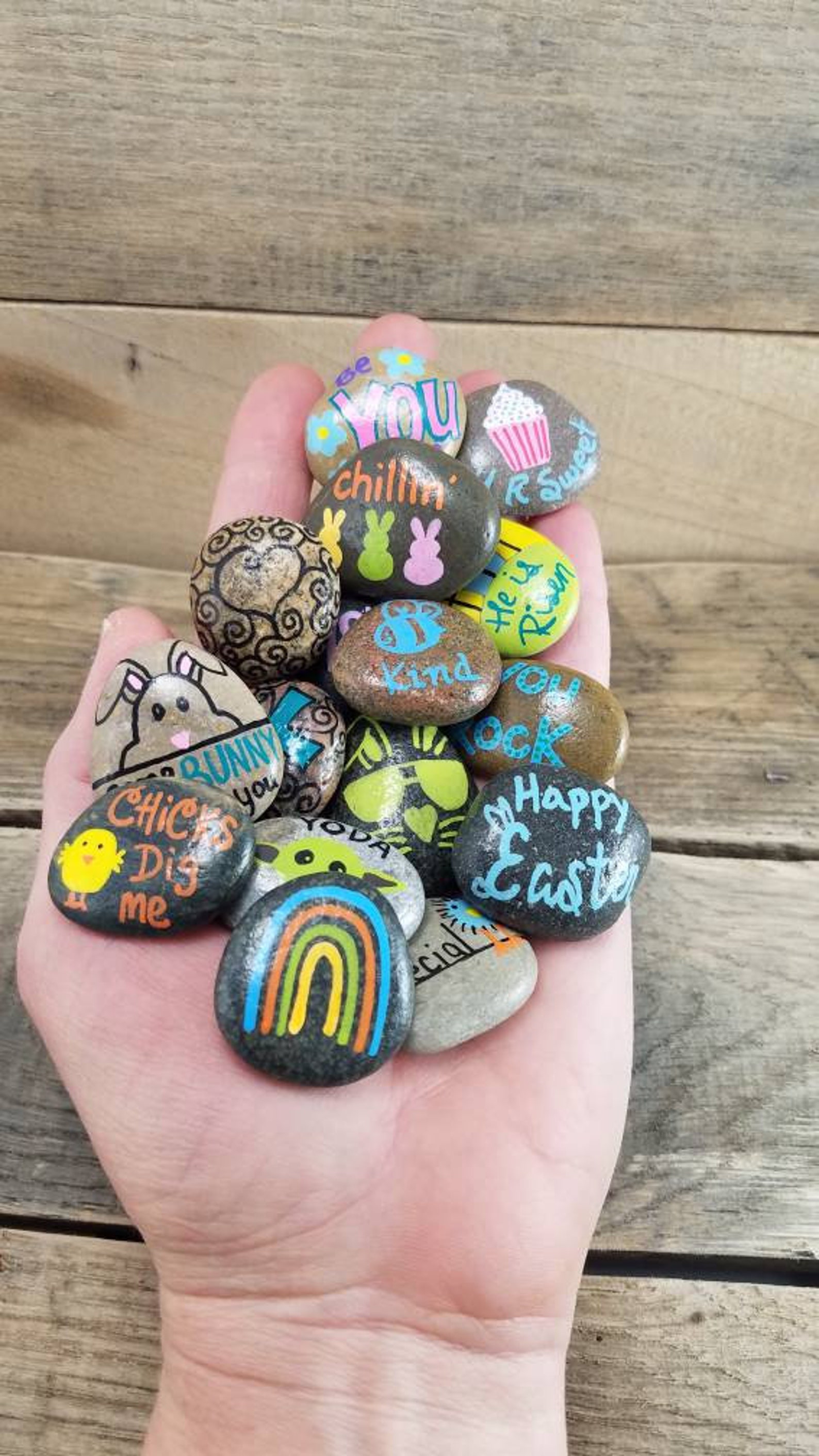 Small Bulk Easter Gifts Painted Rocks Coworker Classroom - Etsy