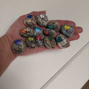 Hand Painted Pocket Hug Rock - Keepsake Token - Inspirational Gift - Etsy
