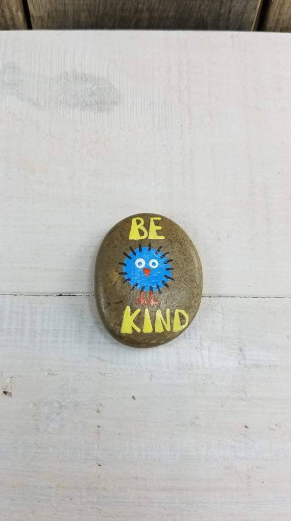 Be Kind Painted Rock With Blue Bird Option to Add - Etsy