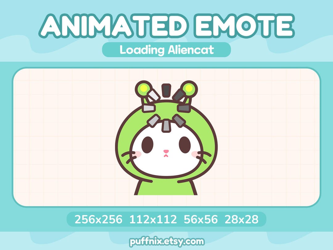 Animated Alien Cat Emote | Loading Reaction GIF (discord Twitch) - Etsy
