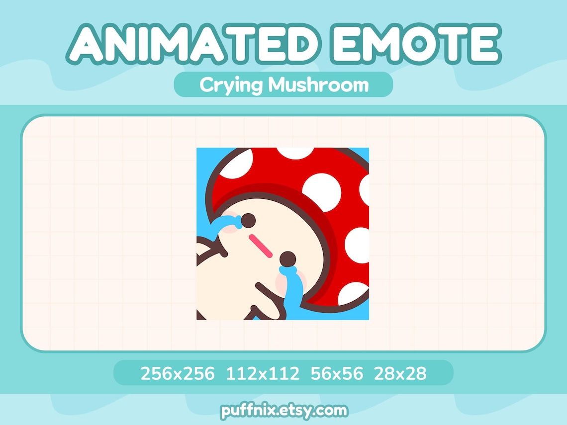 Animated Crying Mushroom Emote | Sad Mushroom Reaction | Cute Mushroom ...