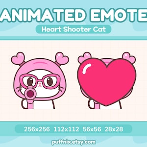 Animated Heart Shooter Cat Emote | Twitch Discord Meme Stream Reaction ...