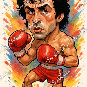 Rocky Cartoon-style Caricature | Ready-made Art Download - Etsy