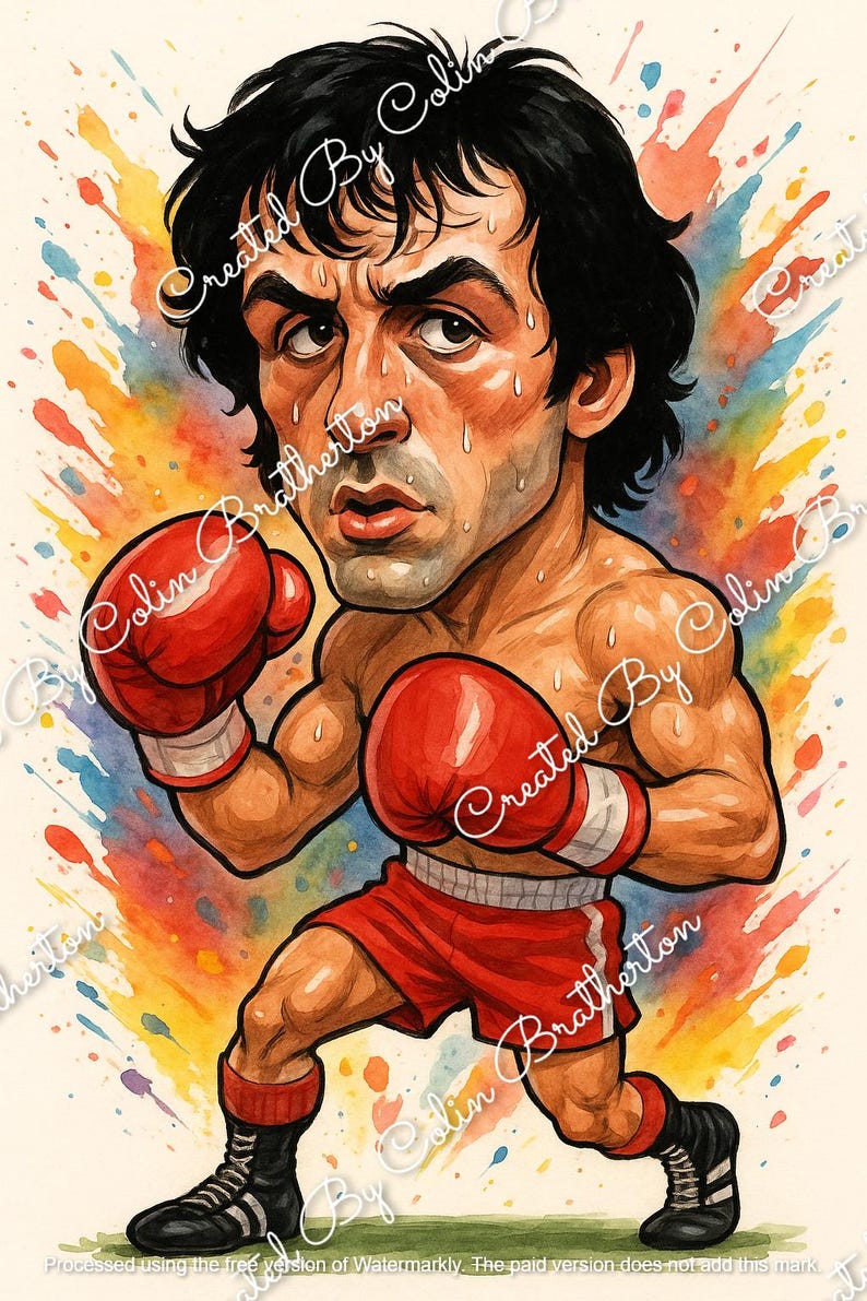 Rocky Cartoon-style Caricature | Ready-made Art Download - Etsy