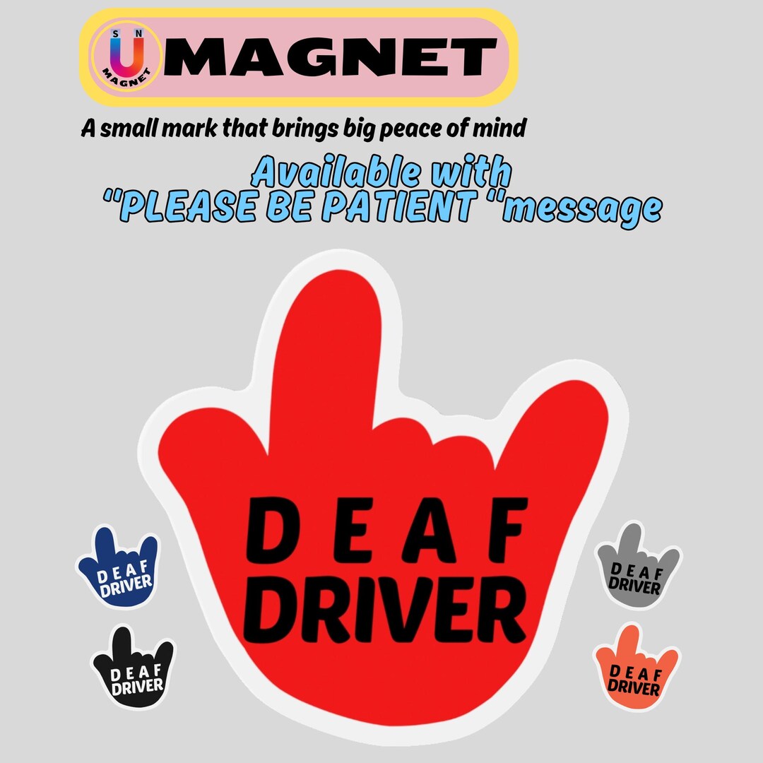 Deaf Driver Car Magnet ASL Hand Sign Vehicle Safety Awareness Magnet ...