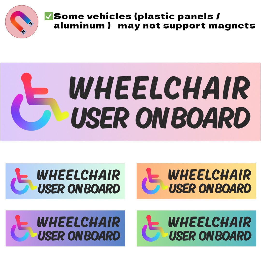 Wheelchair User on Board Car Magnet Accessibility Awareness Vehicle ...