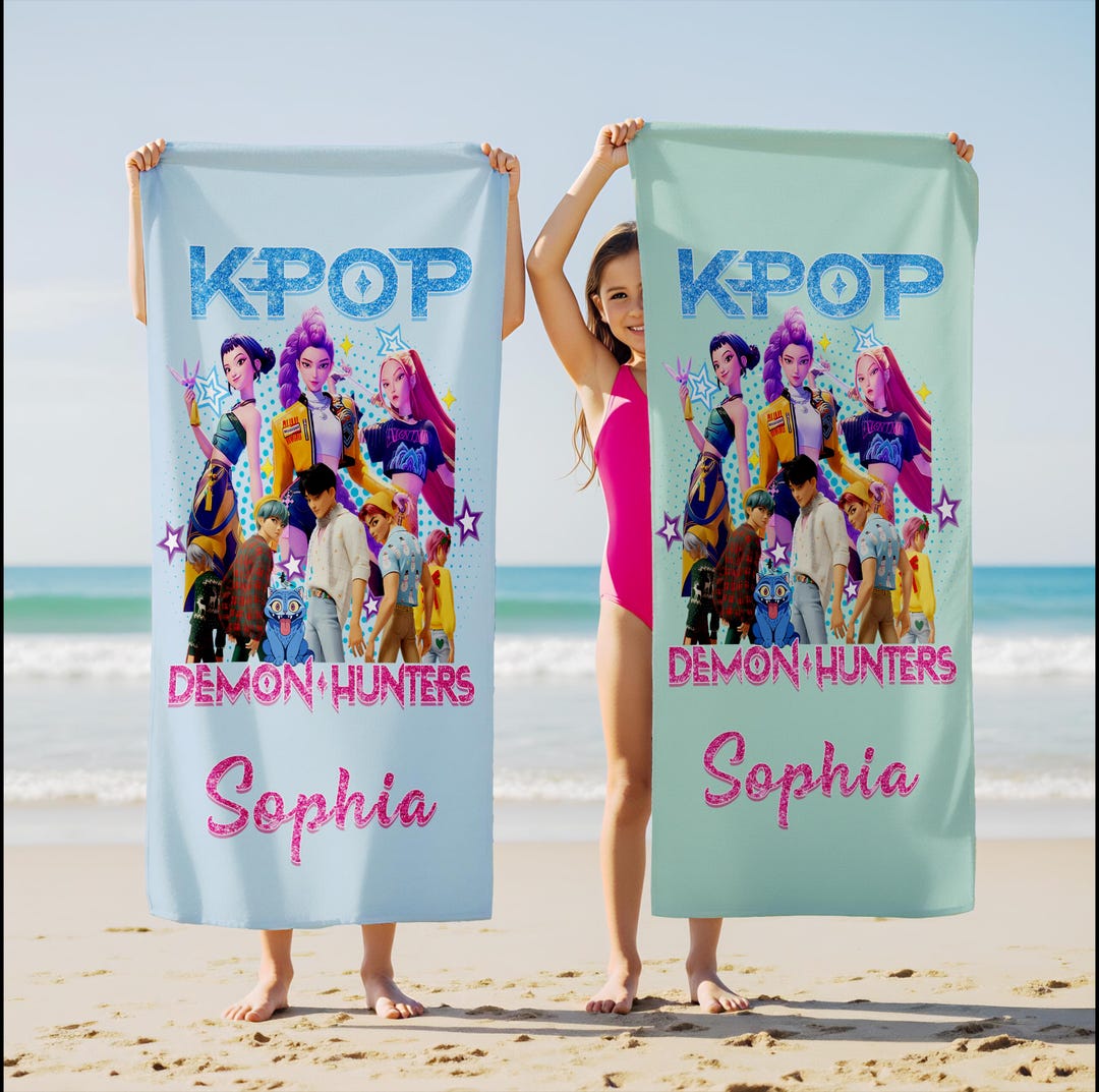 Personalized Kpop Demon Hunters Beach Towel,saja Boys&huntrix Towel ...