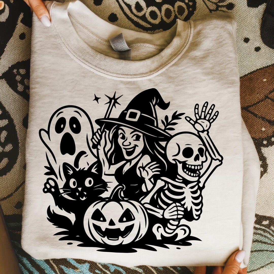 Halloween Witch Skeleton Ghost SVG PNG EPS Dxf - Digital Download for ...