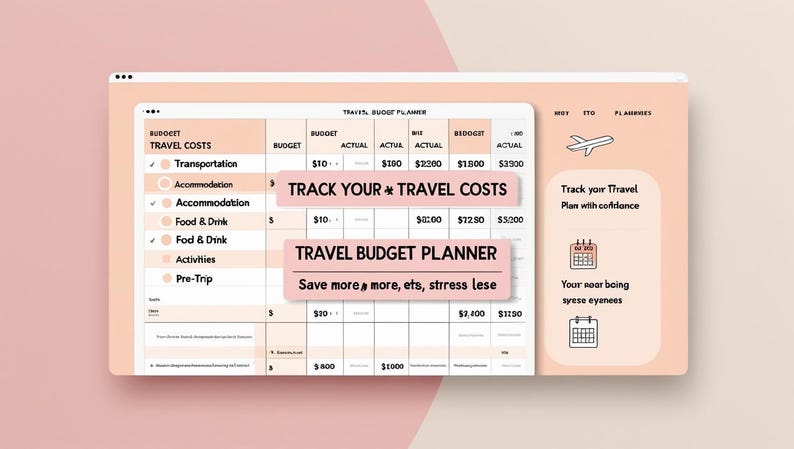 Printable & Editable Travel Budget Planner | Vacation Expense Tracker ...