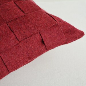 Dark Red Felt Cushion Cover Maroon Felt Pillow Deep Red - Etsy