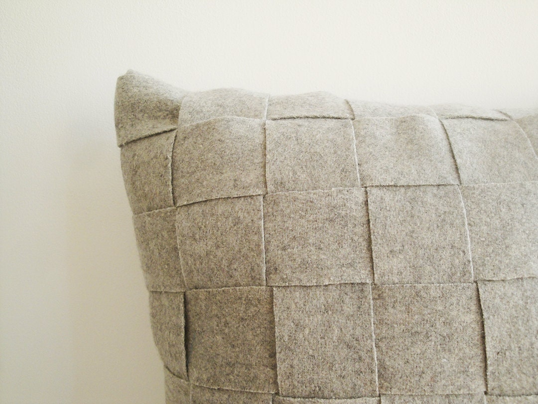 Light Grey Felt Cushion Cover Felt Pillow Decorative - Etsy