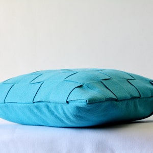 Turquoise Felt Cushion Cover , Blue Decorative Pillow , Accent Pillow ...