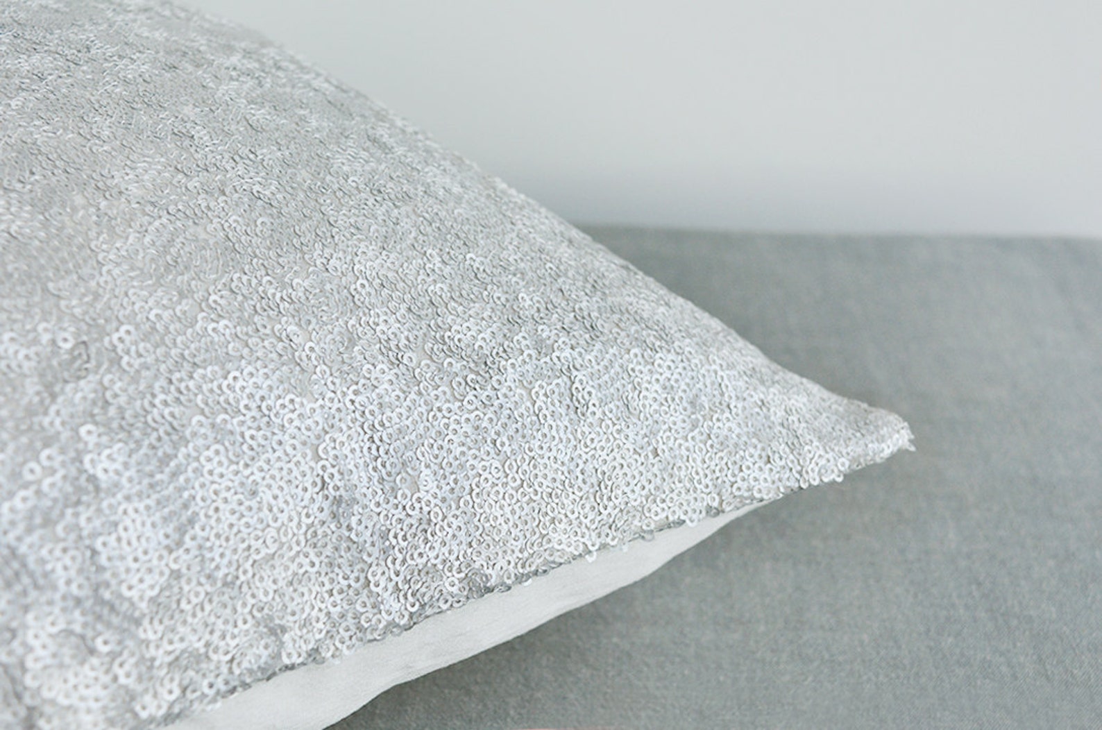 Silver Metallic Sequin Pillow Cover Holiday Decor Throw - Etsy