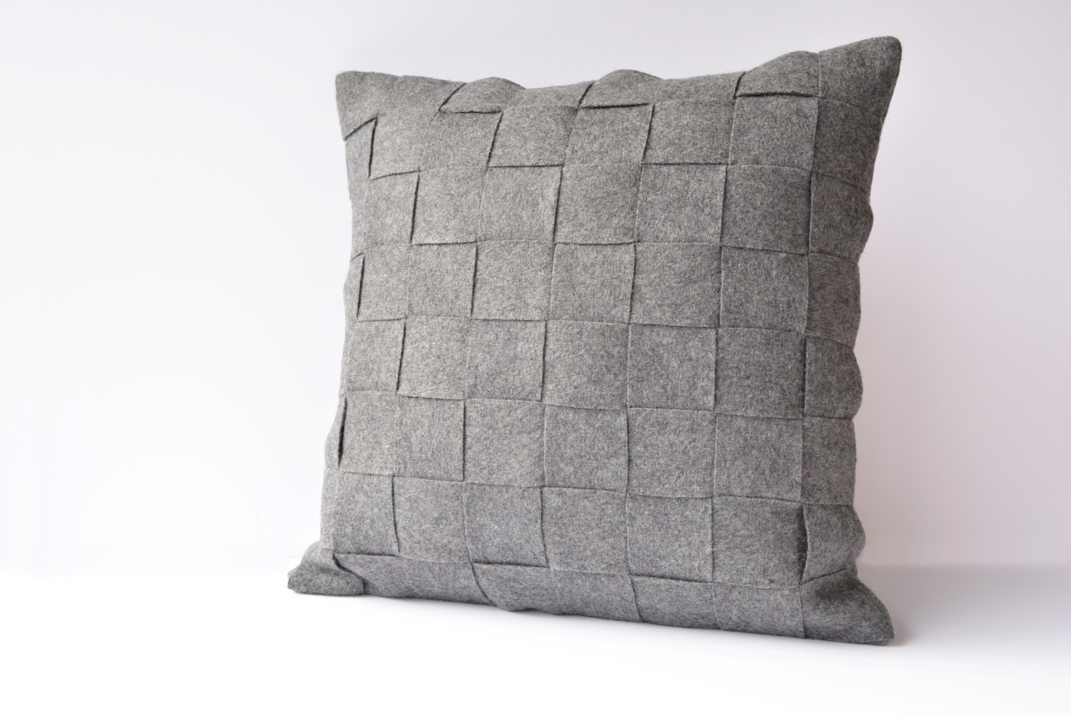Dark Grey Felt Cushion Cover , Dark Gray Felt Pillow , Decorative ...