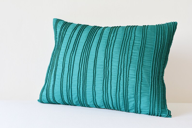 Teal Textured Cushion Cover Teal Pillow Covers With Corded - Etsy