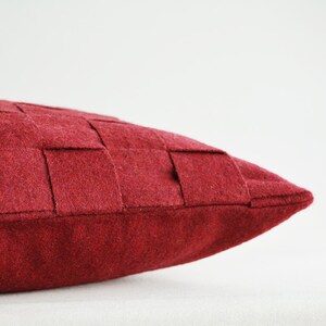 Dark Red Felt Cushion Cover Maroon Felt Pillow Deep Red - Etsy