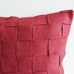 Dark Red Felt Cushion Cover Maroon Felt Pillow Deep Red - Etsy
