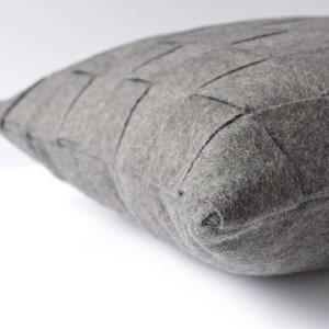 Dark Grey Felt Cushion Cover , Dark Gray Felt Pillow , Decorative ...