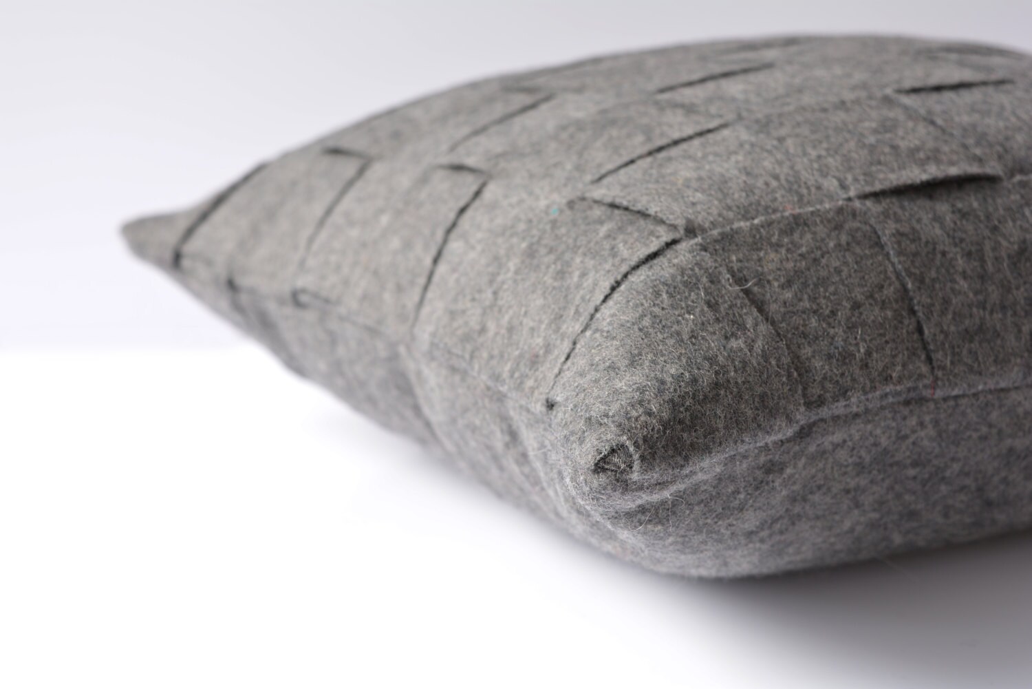 Dark Grey Felt Cushion Cover , Dark Gray Felt Pillow , Decorative ...