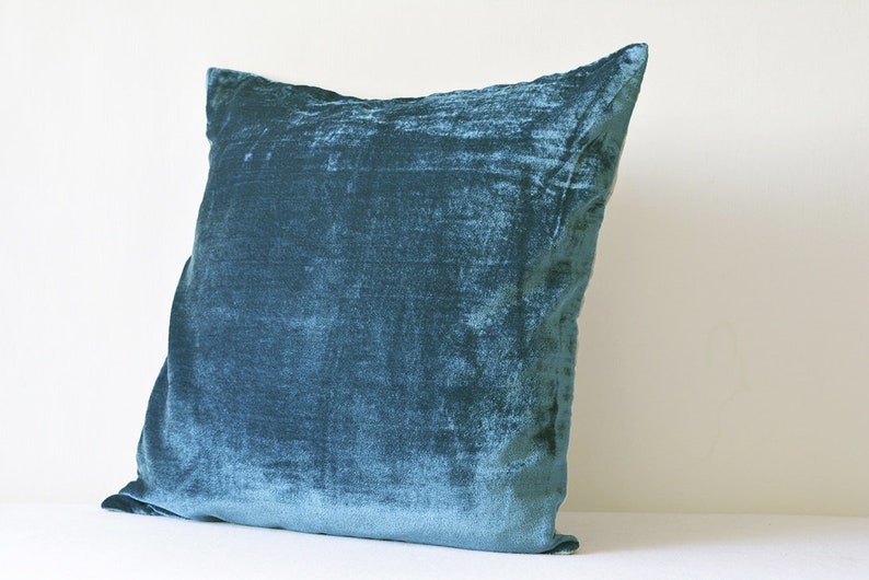 Deep Blue Velvet Pillow Deep Blue Velvet Cushion Cover - Etsy