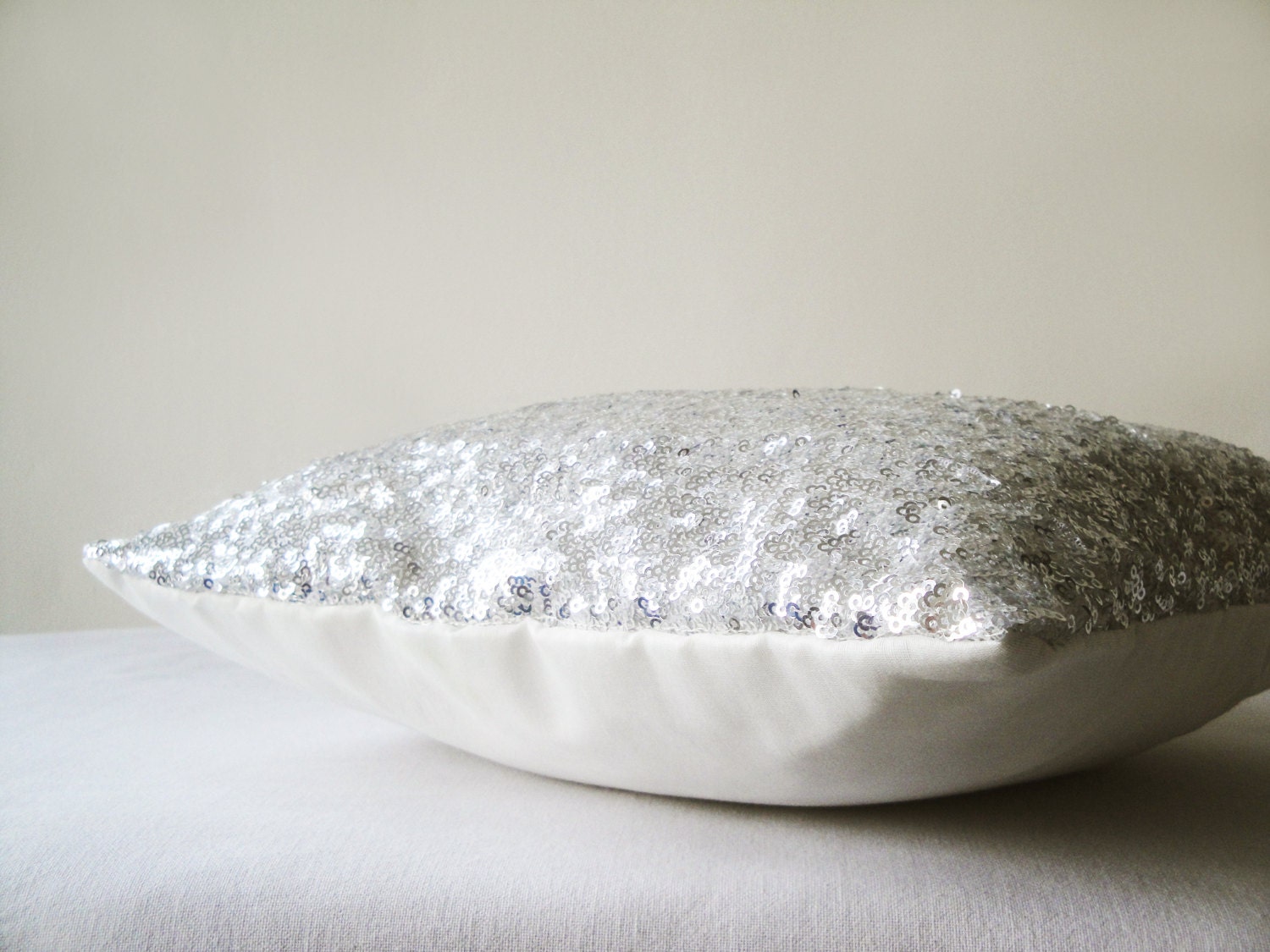 Shiny Silver Sequin Pillow Cover Silver Decorative Pillow | Etsy