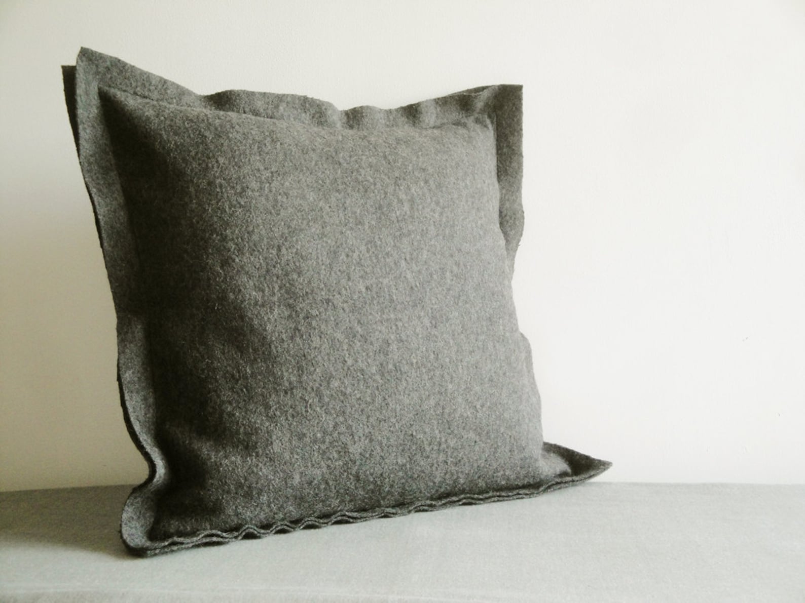 Dark Grey Felt Cushion Cover Decorative Pillow Accent Throw - Etsy