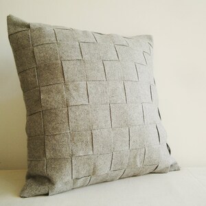 Light Grey Felt Cushion Cover, Felt Pillow , Decorative Pillow, Accent ...