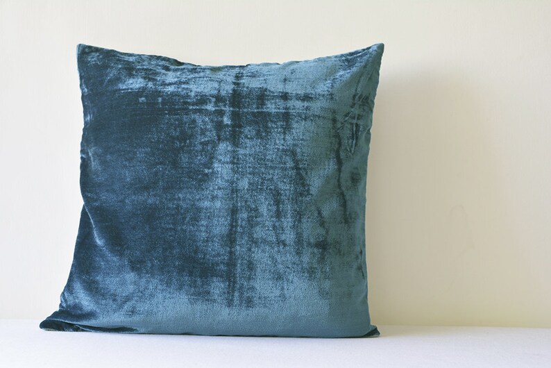 Deep Blue Velvet Pillow Deep Blue Velvet Cushion Cover - Etsy