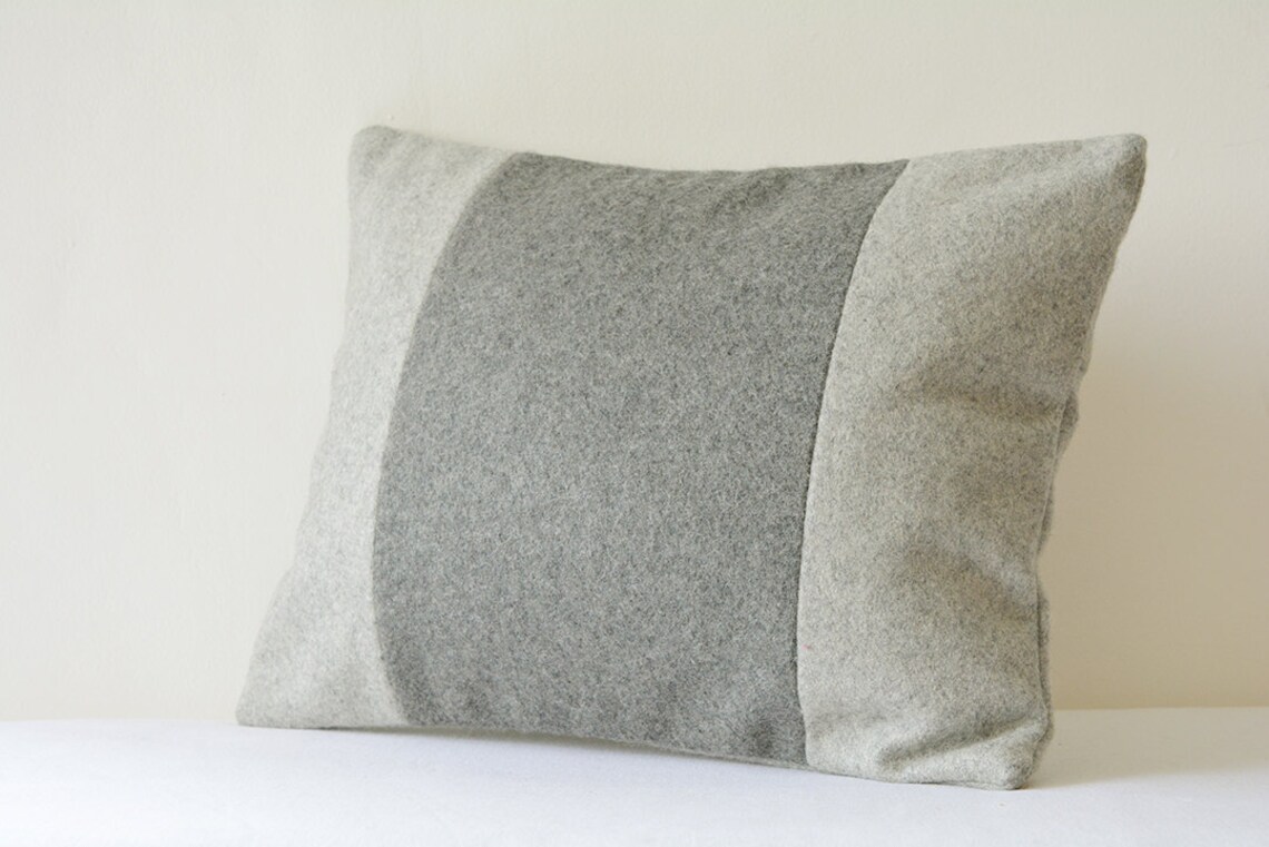 Light & Dark Grey Patchwork Colour Blocked Felt Cushion Cover - Etsy