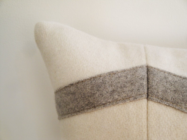 Chevron Applique Felt Cushion Cover in Grey and White - Etsy