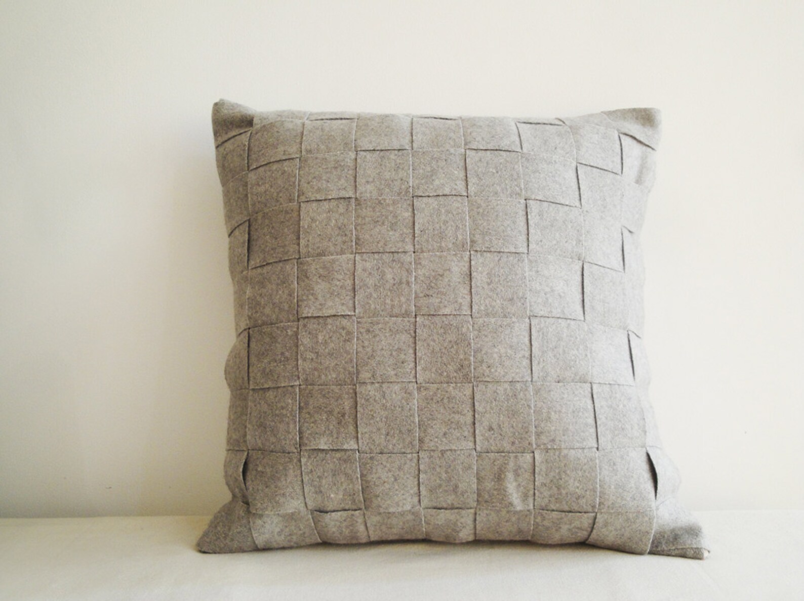 Light Grey Felt Cushion Cover Felt Pillow Decorative - Etsy