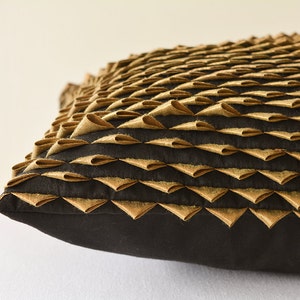 Stunning Black and Gold Fish Scale Pillow Cover Textured - Etsy