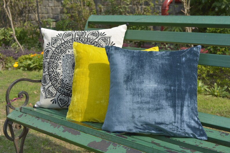 Deep Blue Velvet Pillow Deep Blue Velvet Cushion Cover - Etsy