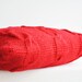 Red Hand Knitted Holiday Pillow With Mother of Pearl Buttons ...