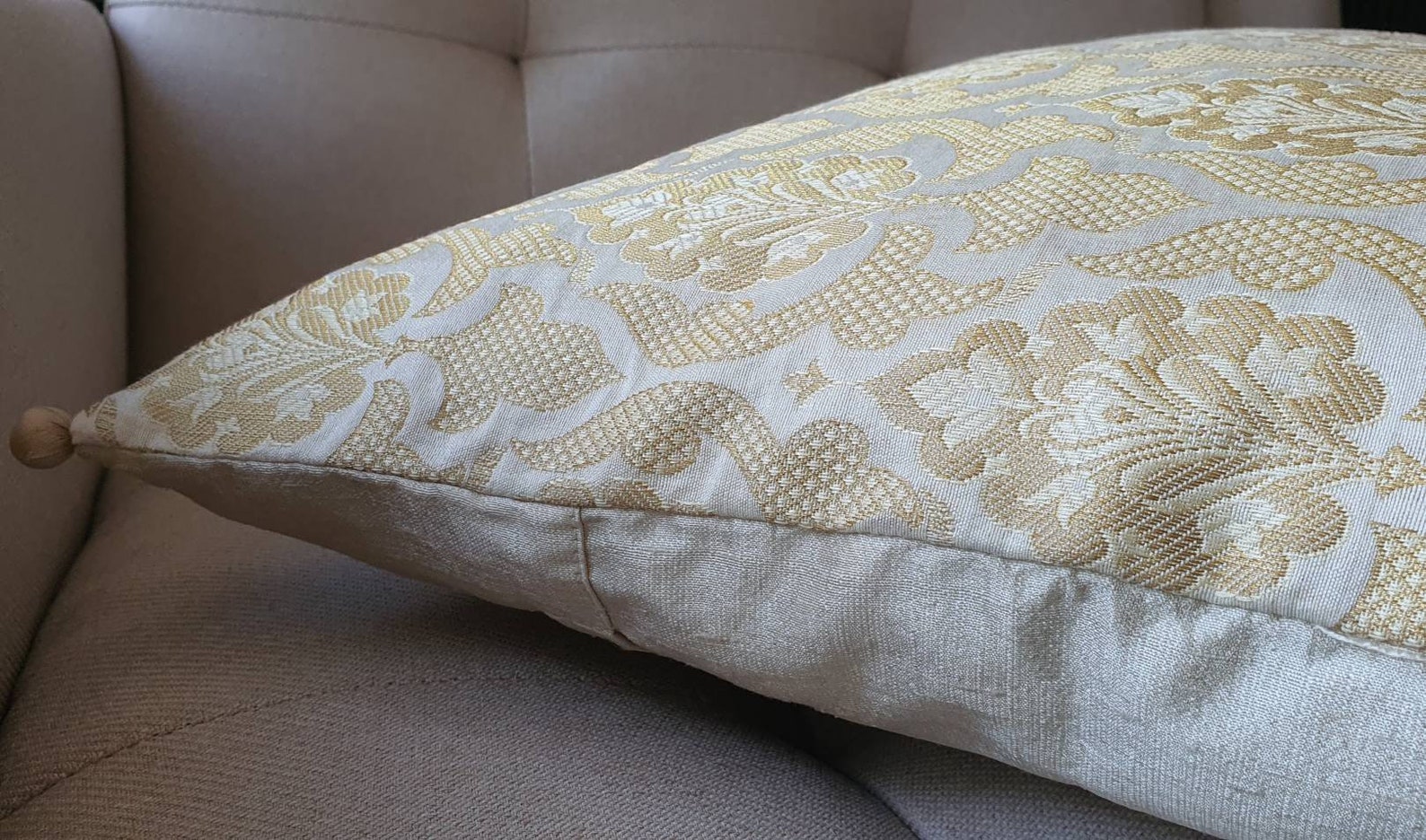 Elegant Ivory and Gold Brocade Pillow Cover Gold and Ivory - Etsy