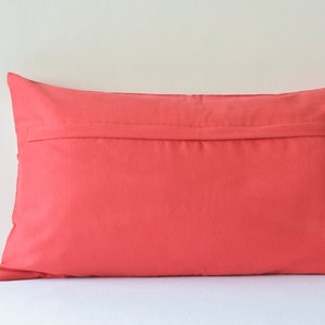 Graphic Coral Red & Ivory Faux Suede Patchwork Pillow Cover, Red ...