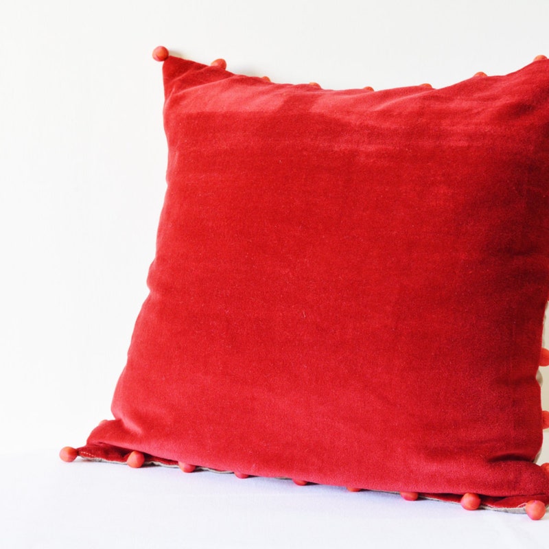 Red Velvet Cushion - Etsy