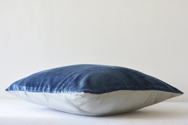 Deep Blue Velvet Pillow Deep Blue Velvet Cushion Cover - Etsy