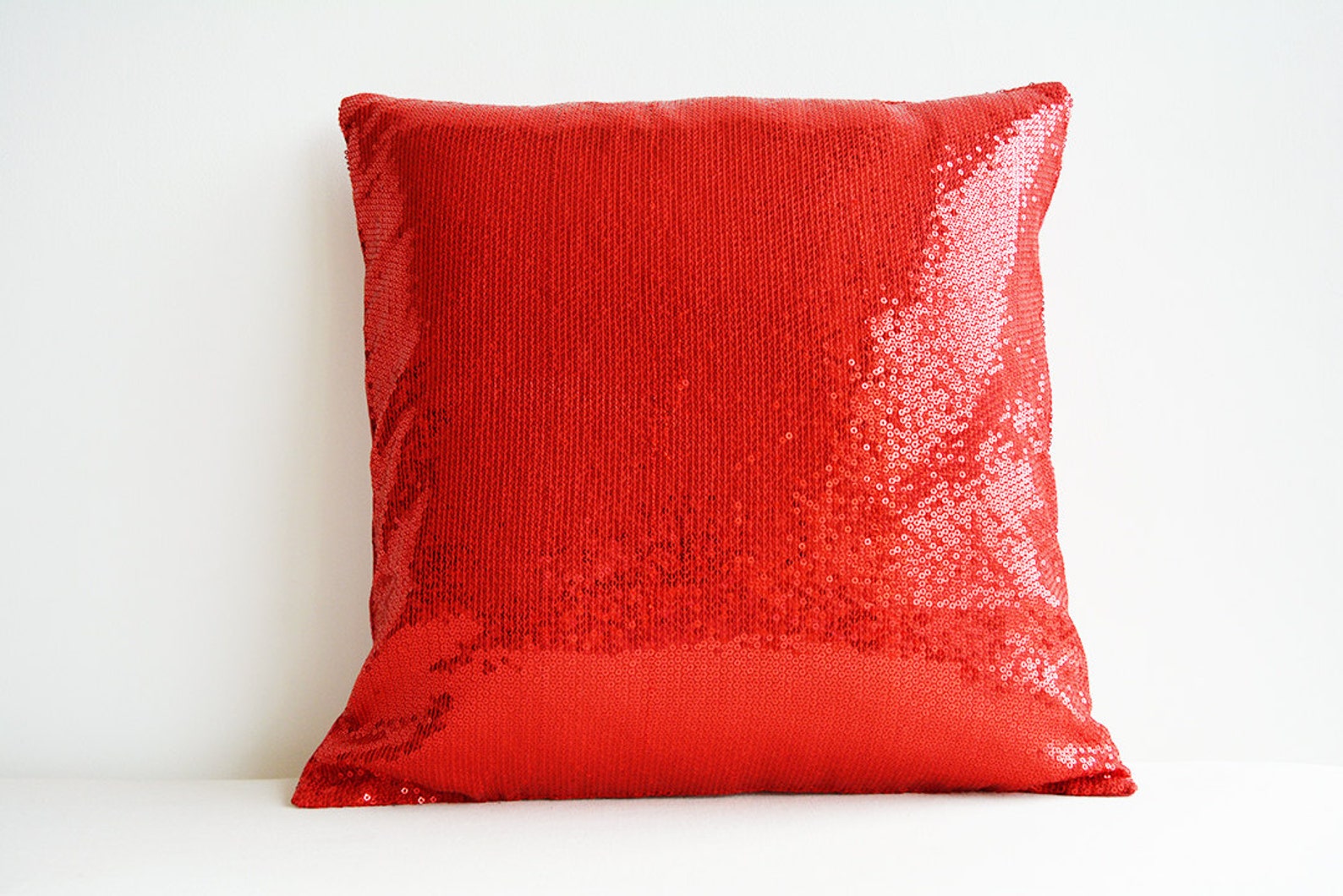Shiny Red Sequin Pillow Cover Red Holiday Decor Throw - Etsy