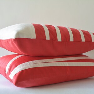 Graphic Coral Red & Ivory Faux Suede Patchwork Pillow Cover, Red ...