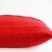 Red Hand Knitted Lumbar Pillow With Mother of Pearl Buttons , Christmas ...