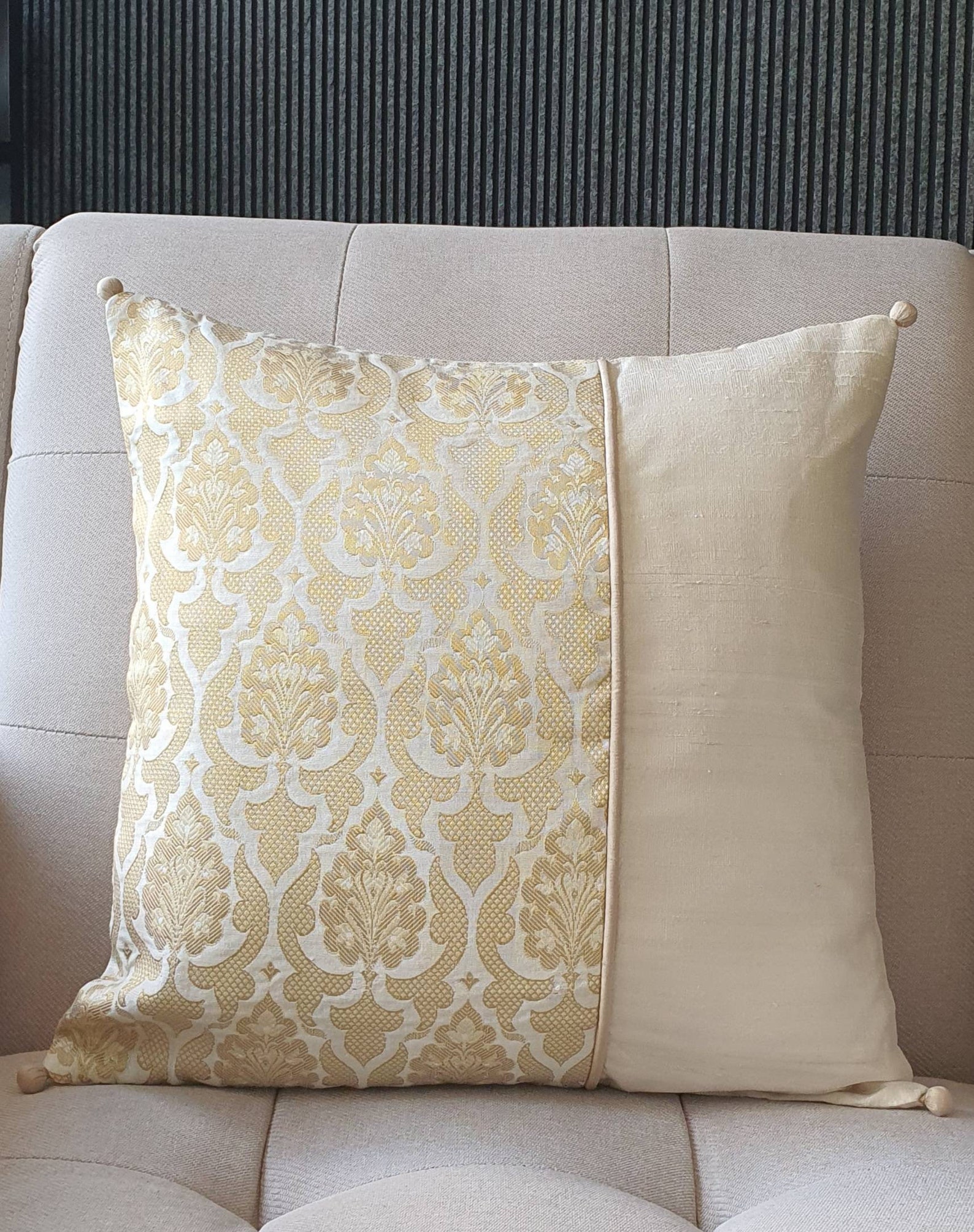 Elegant Ivory and Gold Brocade Pillow Cover Gold and Ivory | Etsy