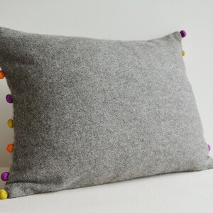 Dark Grey Felt Pillow Sham , Dark Grey Felt Floor Cushion , Felt Pillow ...