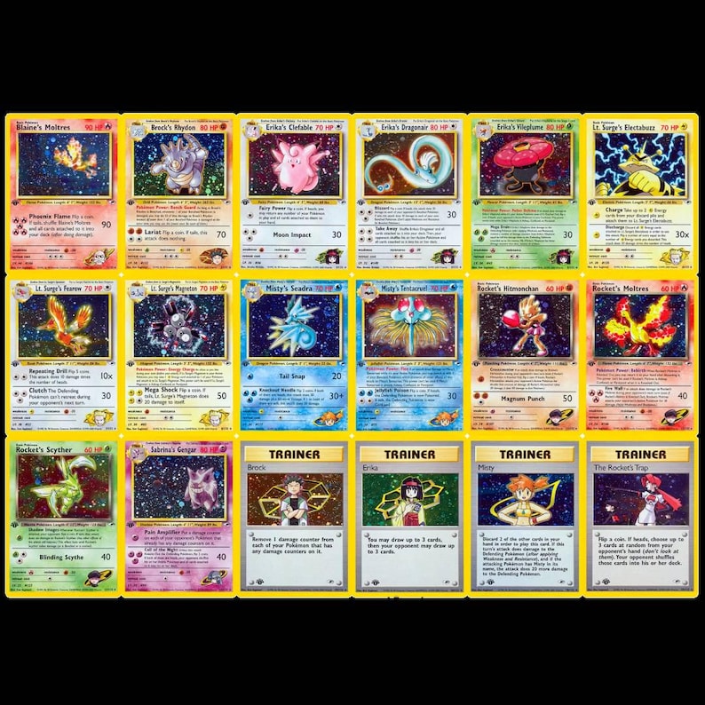 Vintage Pokémon Proxy Card Sets – Base Set 2, Gym Heroes & Gym ...